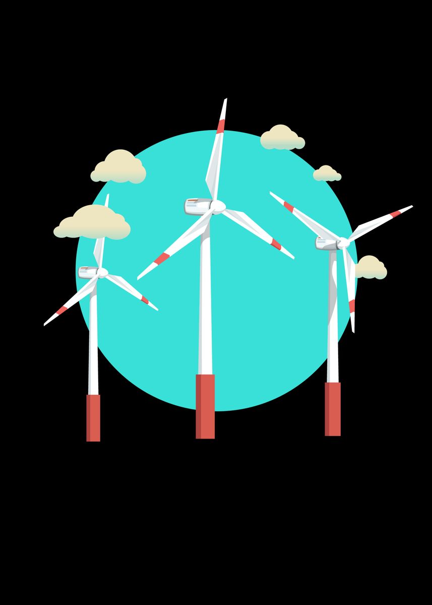 'Windpower Wind Power' Poster, picture, metal print, paint by Mooon ...