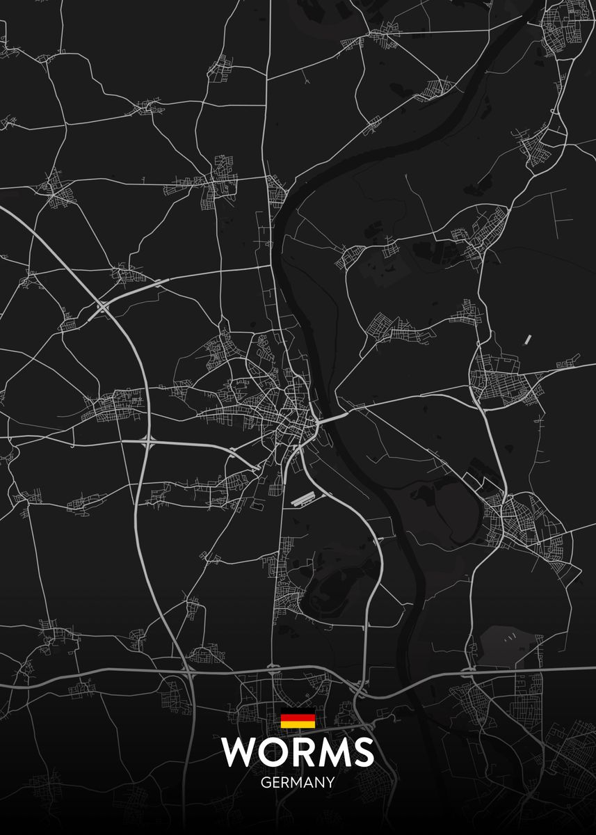 'Worms DE' Poster, picture, metal print, paint by IMR Designs | Displate