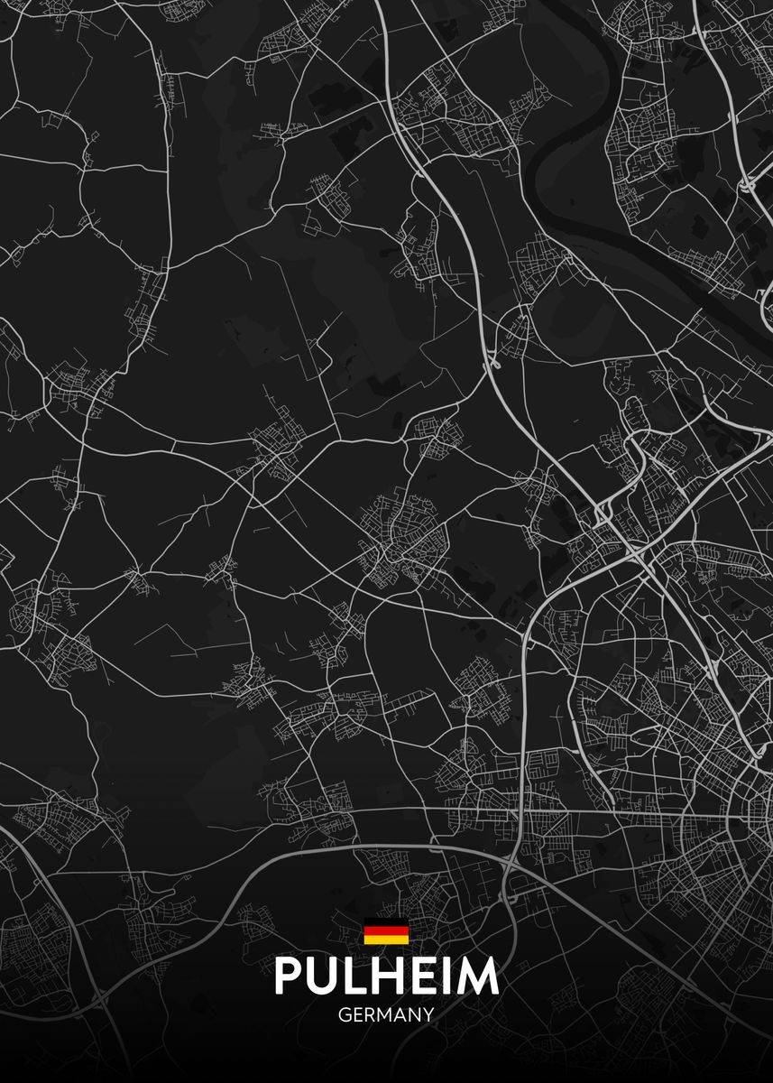 'Pulheim DE' Poster, picture, metal print, paint by IMR Designs | Displate