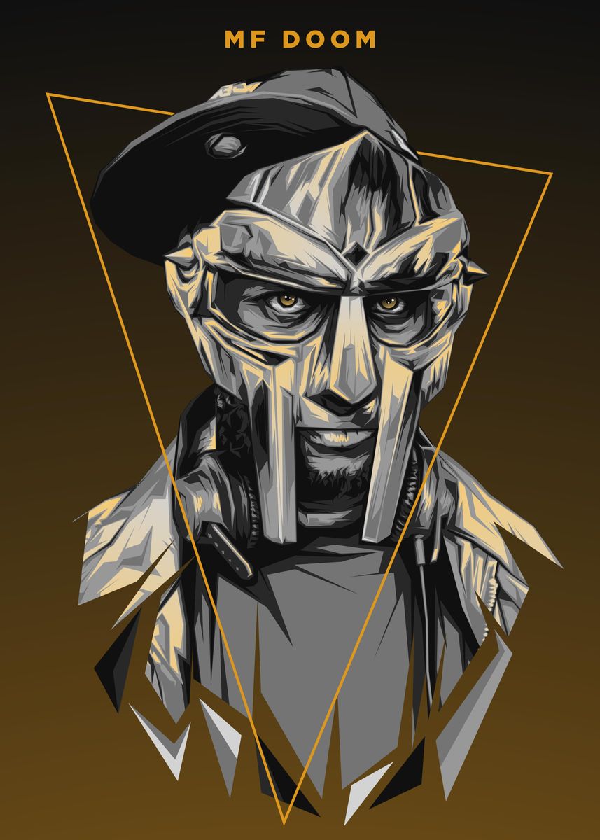'MF Doom Rapper Celebrities' Poster, picture, metal print, paint by ...