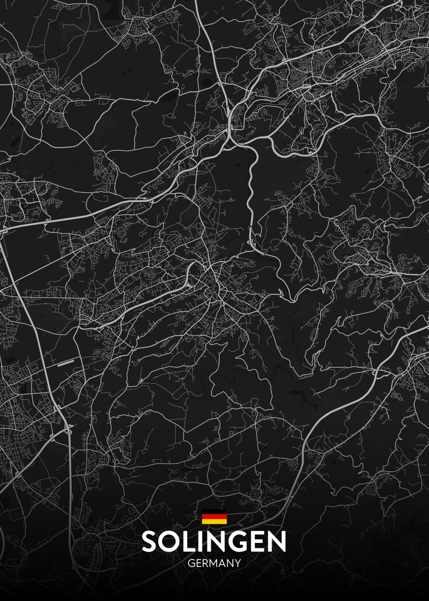 'Solingen DE' Poster, picture, metal print, paint by IMR Designs | Displate