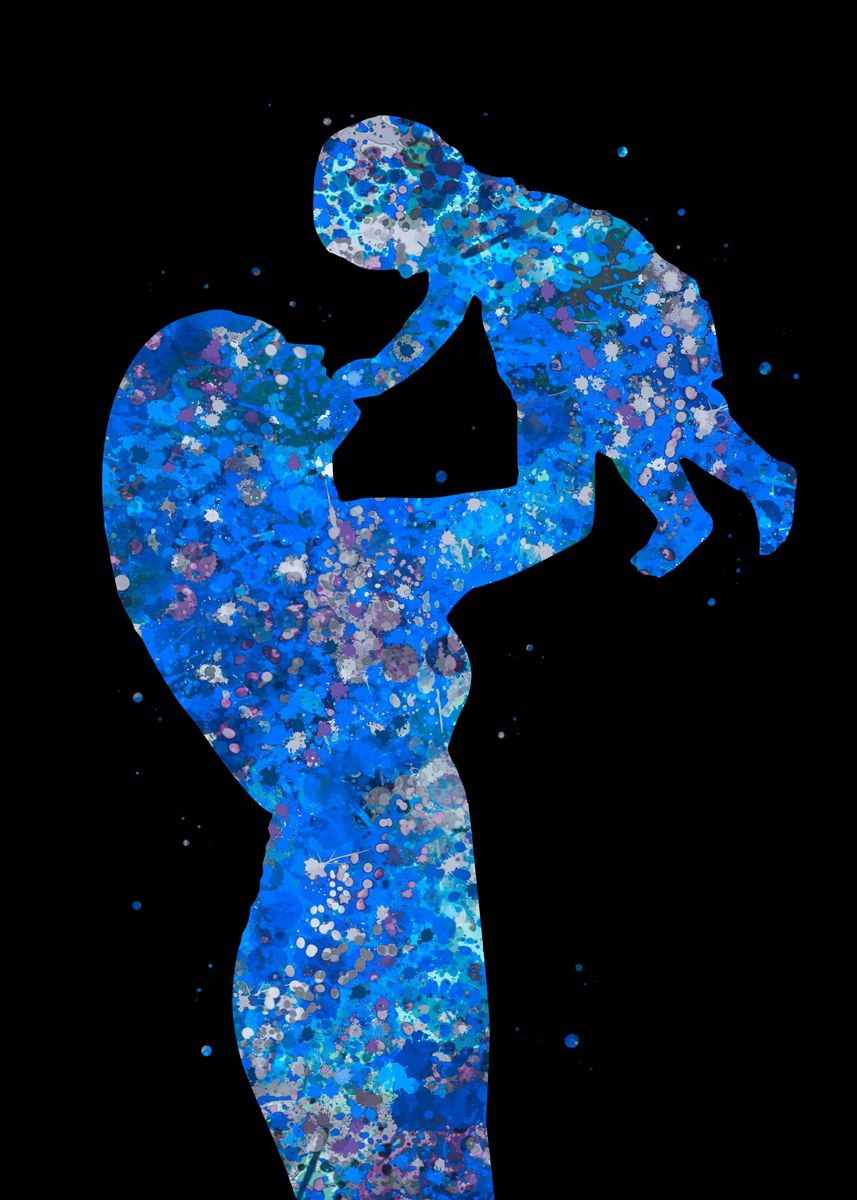 'Mom And Baby' Poster, picture, metal print, paint by Yahya Art | Displate