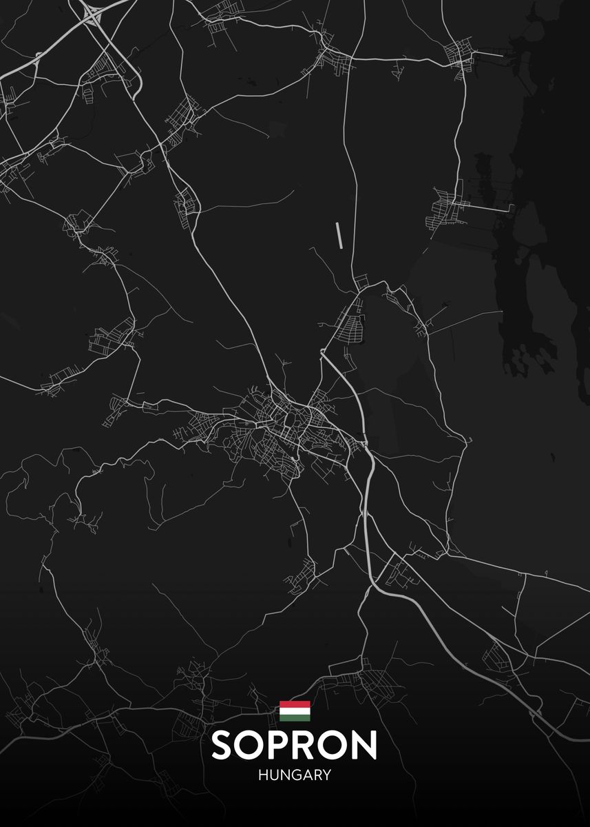 'Sopron HU' Poster, picture, metal print, paint by IMR Designs | Displate