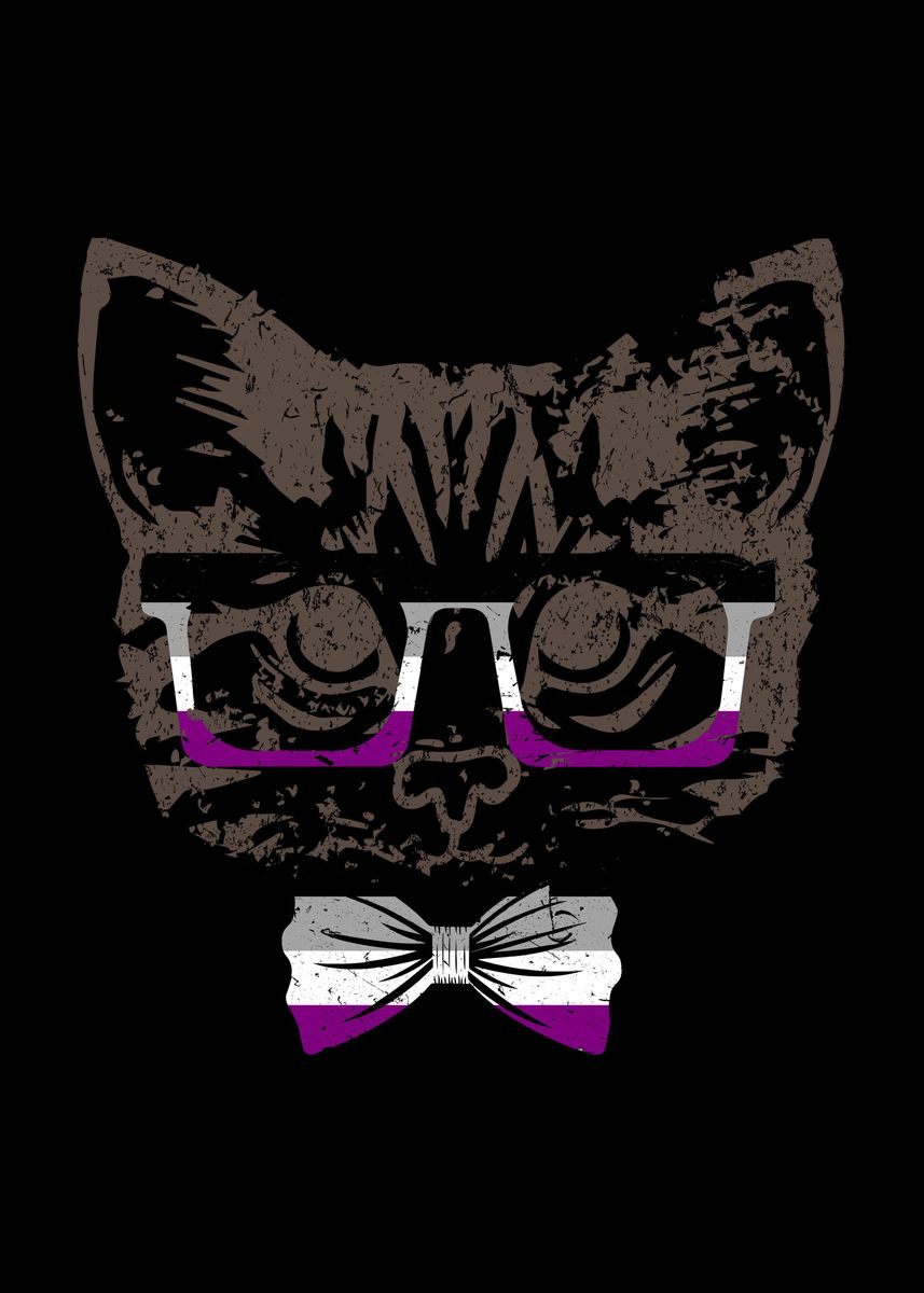 'Asexual Cat Pride Design' Poster, picture, metal print, paint by ...