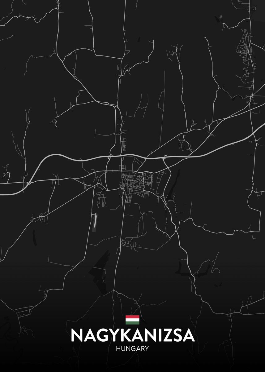 'Nagykanizsa HU' Poster, picture, metal print, paint by IMR Designs ...