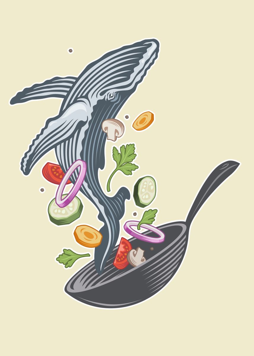 'Cooking Whale' Poster by Dean Gah | Displate
