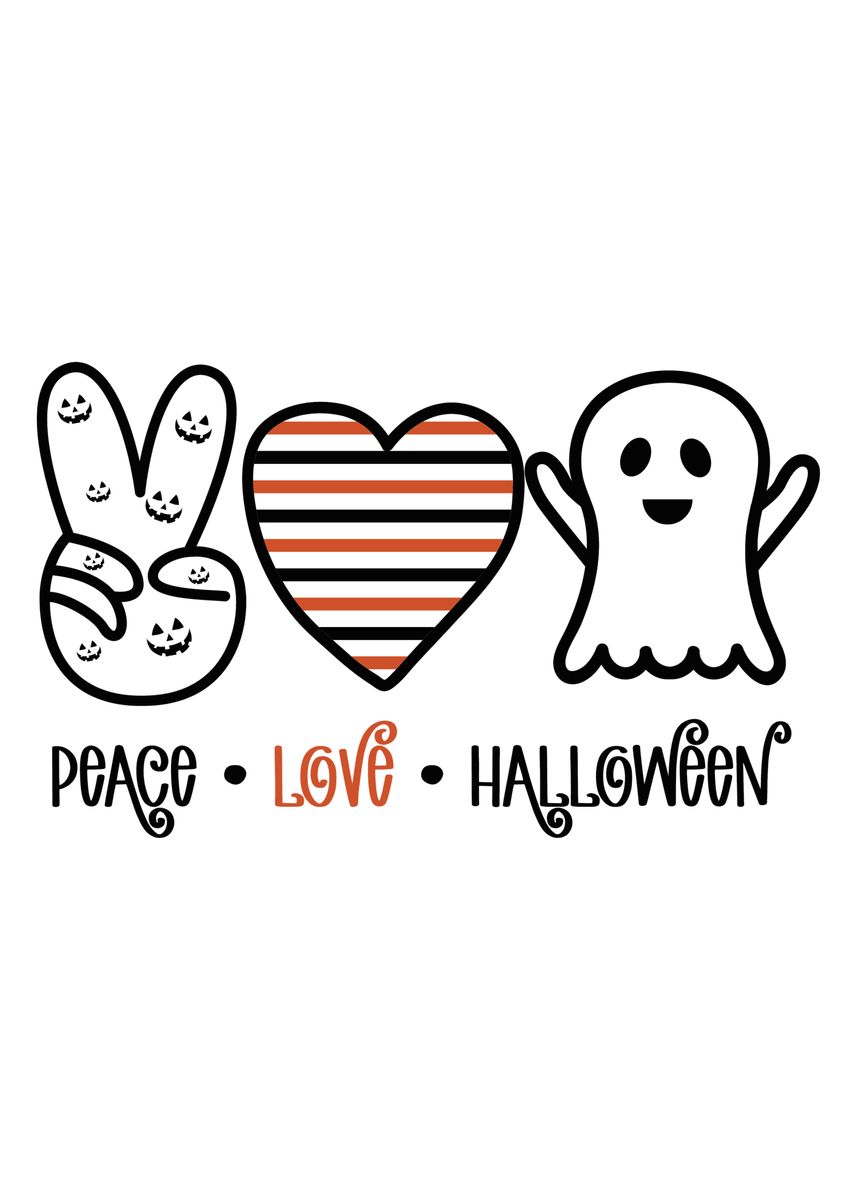 'Peace Love Halloween' Poster by thetshirtshop2020 | Displate