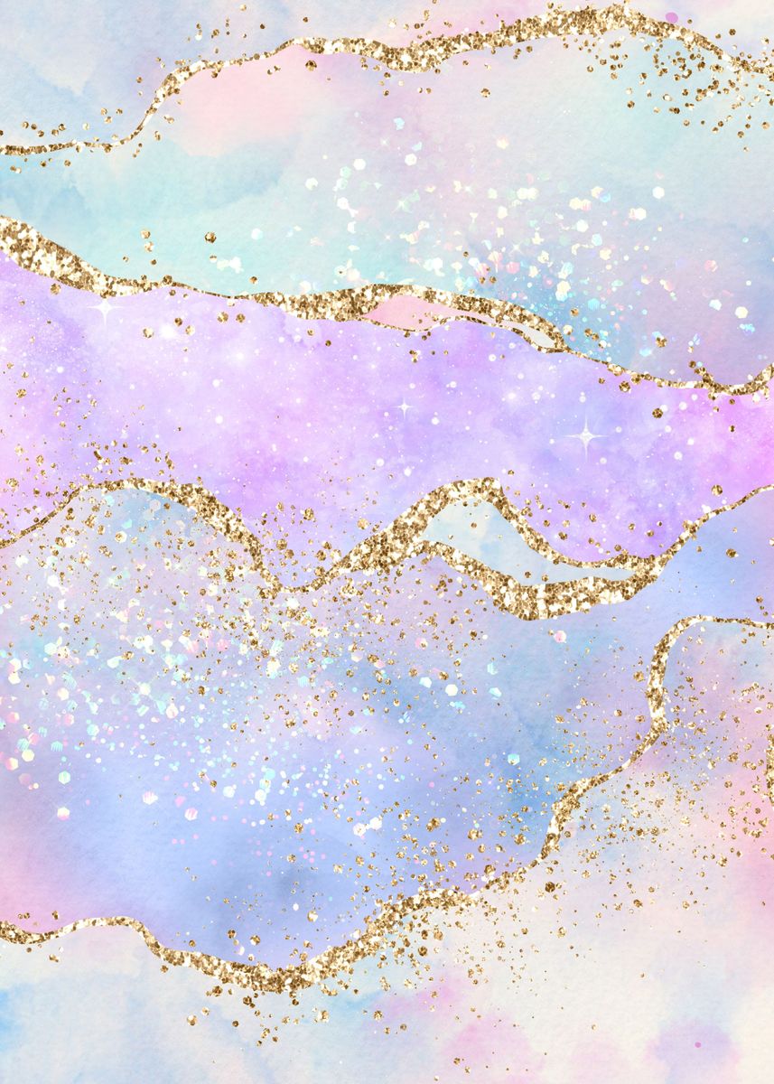 'Rainbow Glitter Agate 02' Poster by Aloke Design | Displate