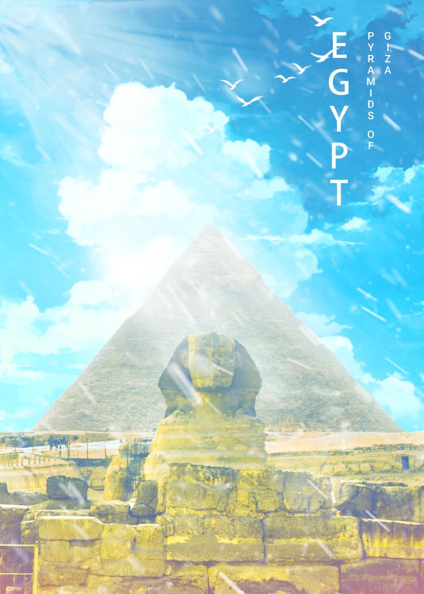 'Pyramids of Giza Egypt' Poster, picture, metal print, paint by ...