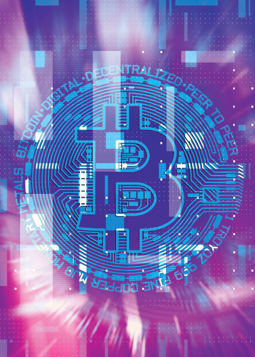 'Bitcoin' Poster, picture, metal print, paint by line2art | Displate