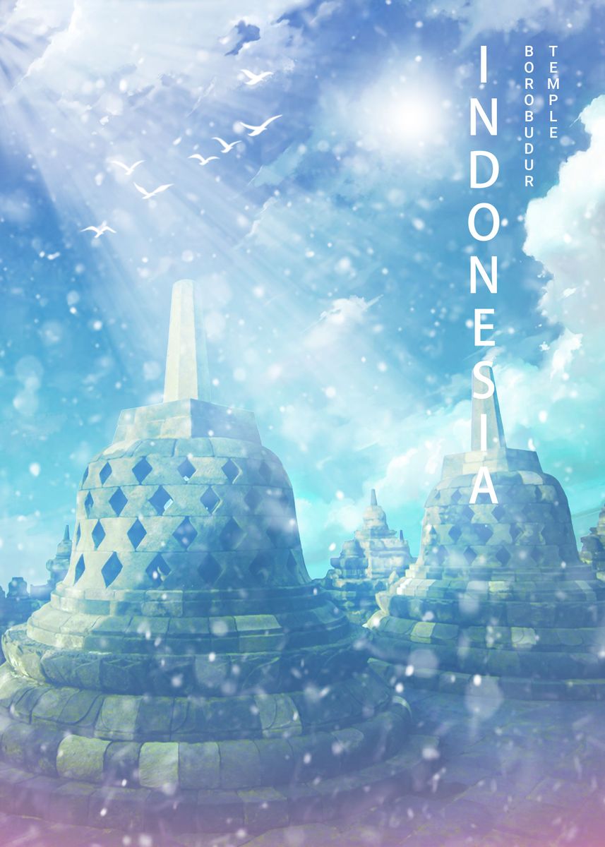 'Borobudur Temple Indonesia' Poster by Purwa Nugraha | Displate