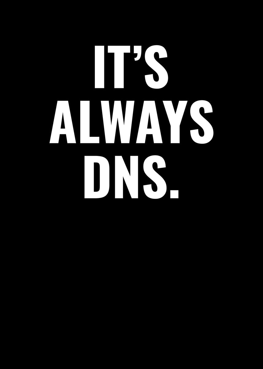 'Its Always DNS Network' Poster, picture, metal print, paint by to42 ...