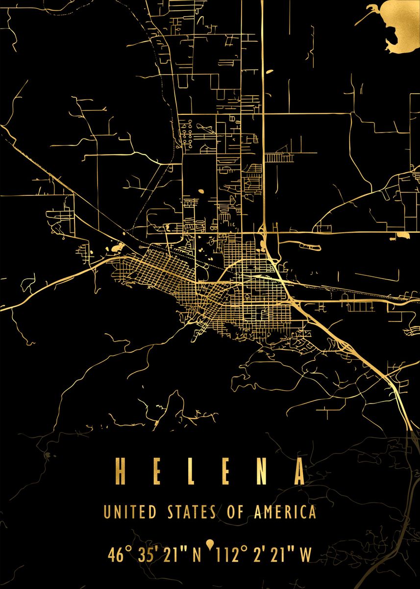 'HELENA MAP USA' Poster, picture, metal print, paint by Artistic ...
