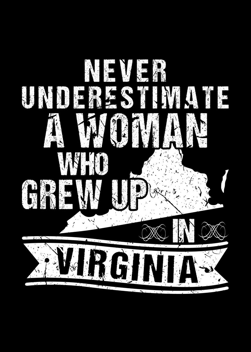 'Vintage Virginia Map Woman' Poster, picture, metal print, paint by ...