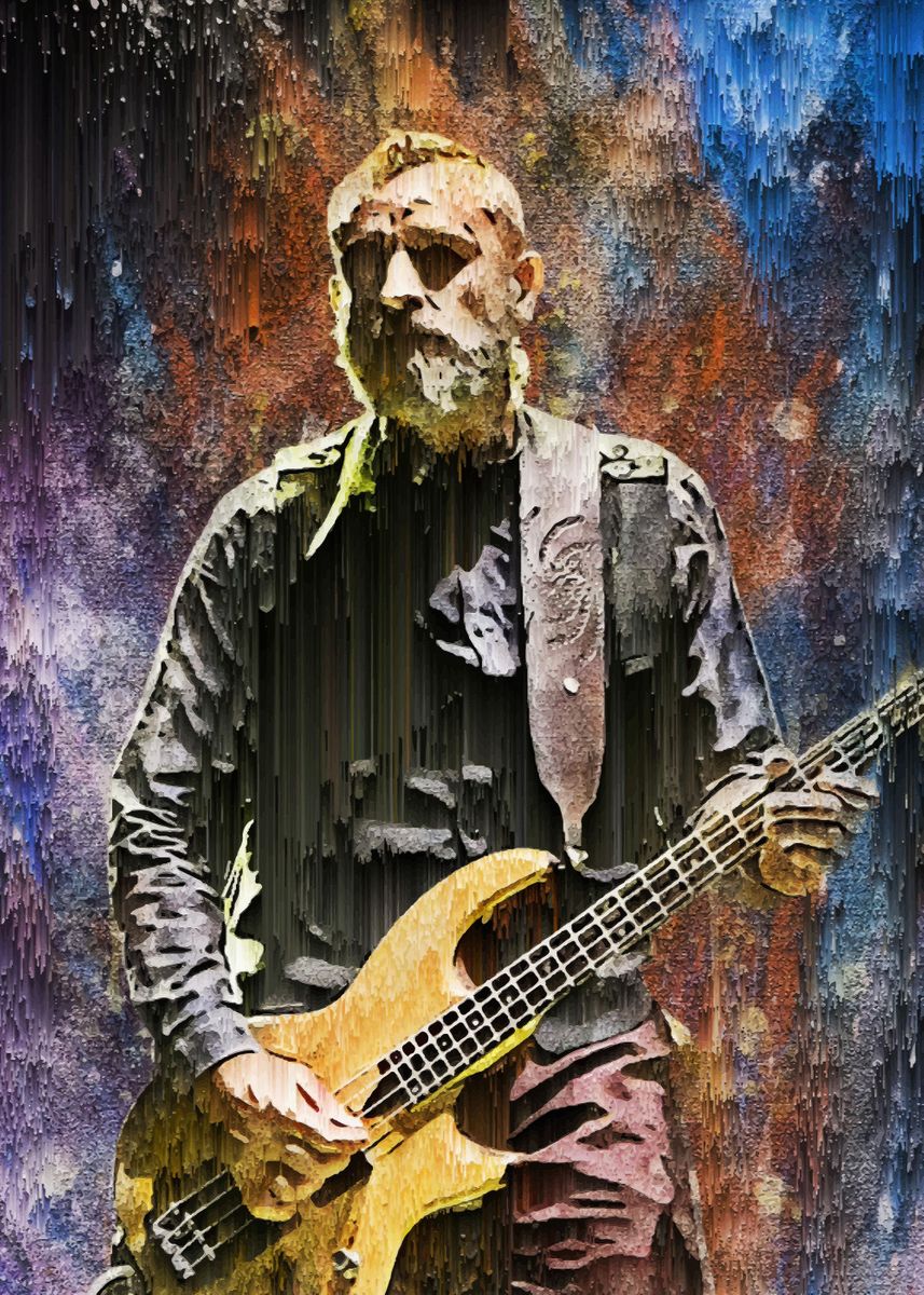 'Justin Chancellor' Poster, picture, metal print, paint by Muhammad ...