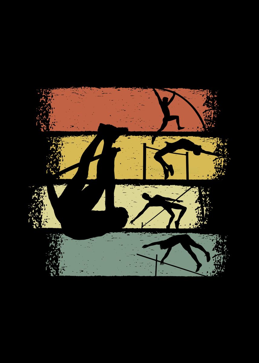 'Pole Vaulting Vintage' Poster, picture, metal print, paint by Shiva121 ...