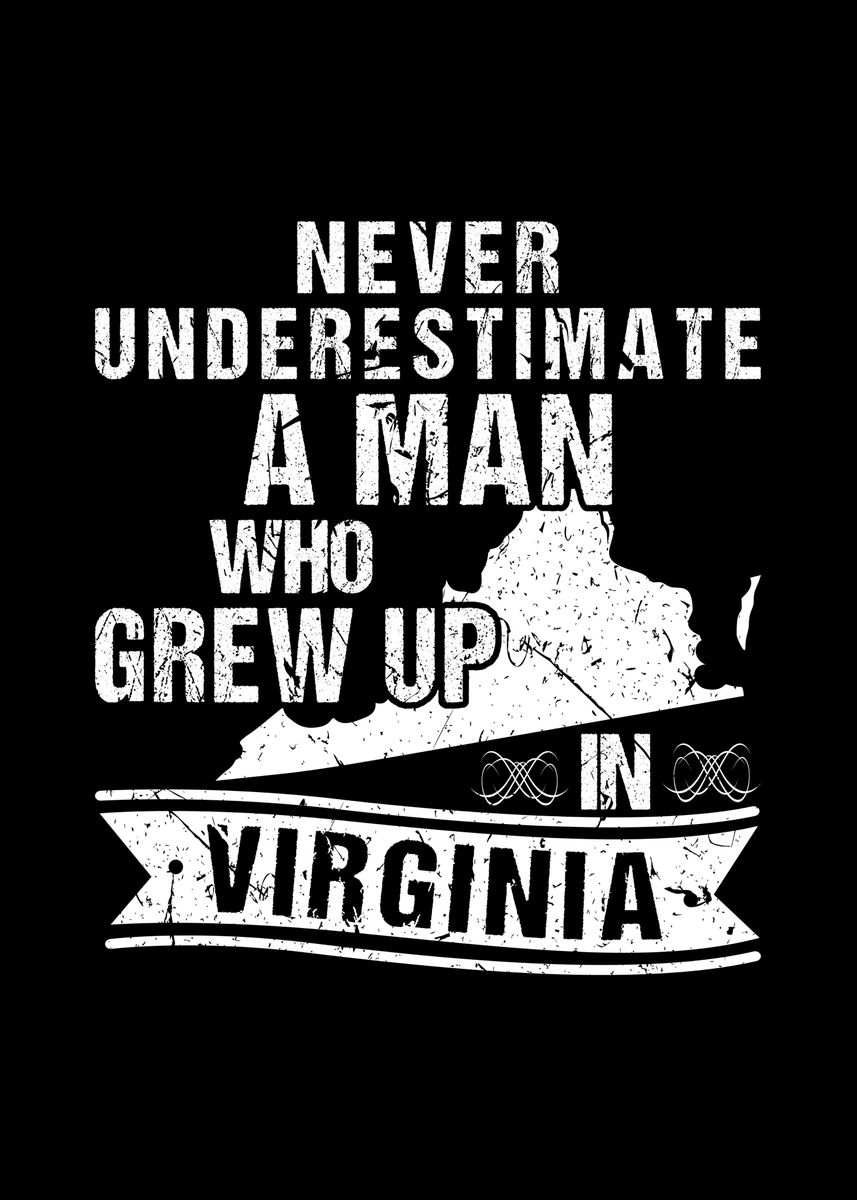 'Vintage Virginia Map Man' Poster by HumbaHarry Geitner | Displate