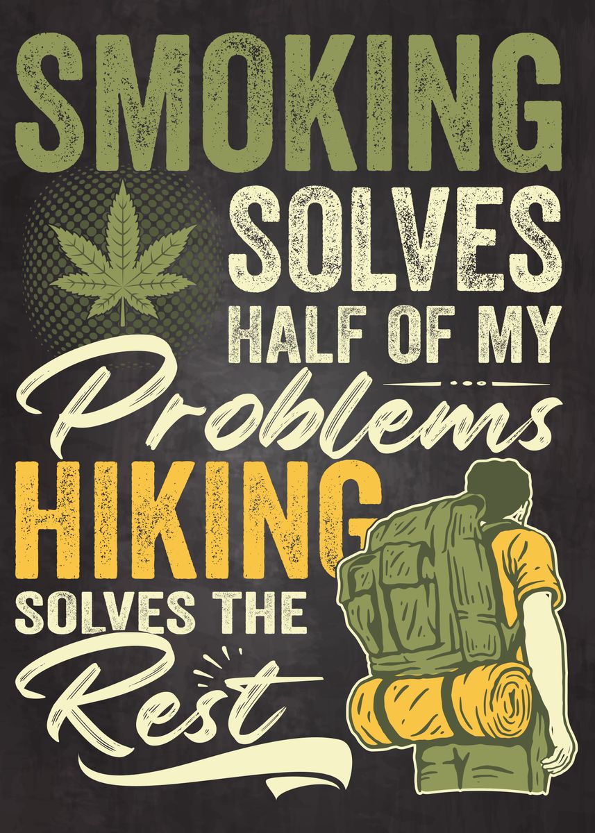 'Smoking Weed and Gardening' Poster, picture, metal print, paint by ...