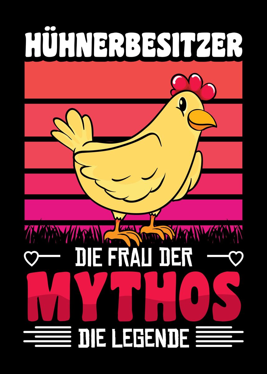 'Chicken Hen German' Poster, picture, metal print, paint by Sebastian ...