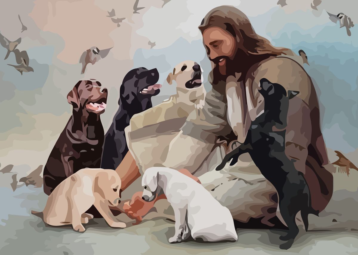'God surrounded by Labrador' Poster by Poster For Life | Displate