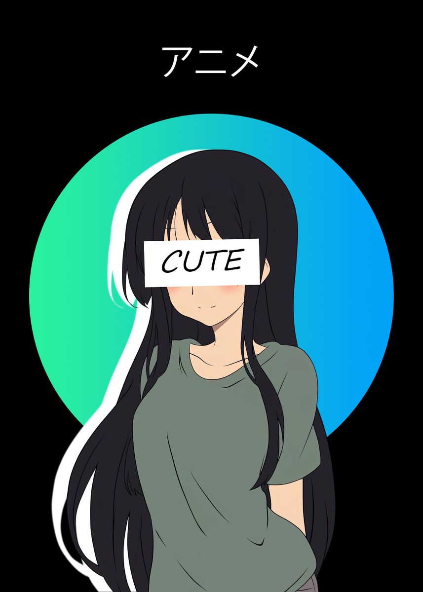 'Cute Anime Girl Stile 3' Poster by Barinoff | Displate