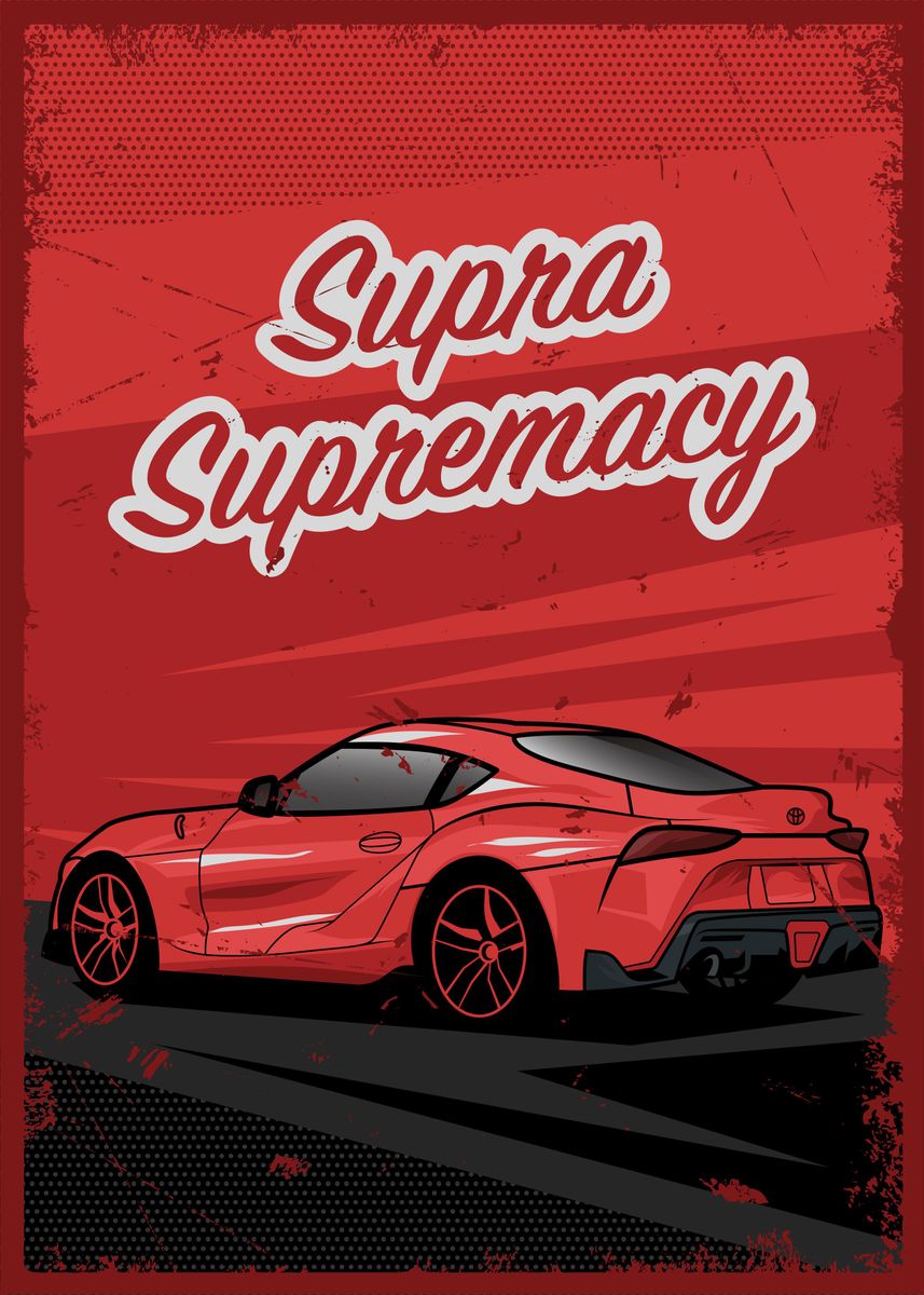 'Toyota Supra Retro' Poster, picture, metal print, paint by Misbahul ...