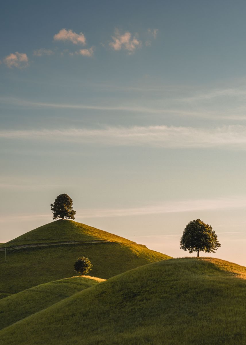 'Sunset Hills' Poster, picture, metal print, paint by Marcel Bisig ...