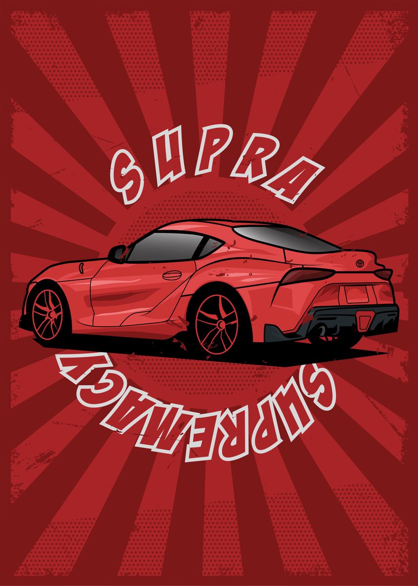 'Toyota Supra Retro' Poster, picture, metal print, paint by Misbahul ...