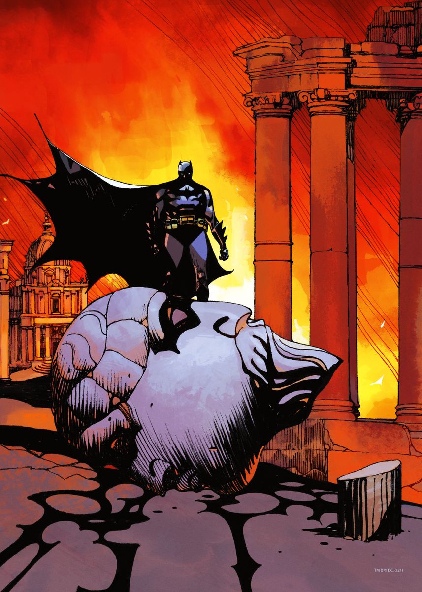 'Batman The World Illustration Italy' Poster by DC Comics | Displate