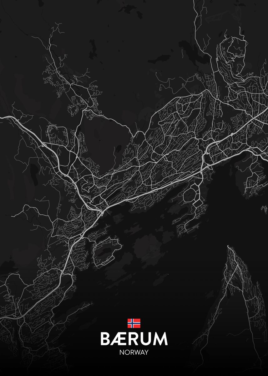 'Baerum NO' Poster, picture, metal print, paint by IMR Designs | Displate