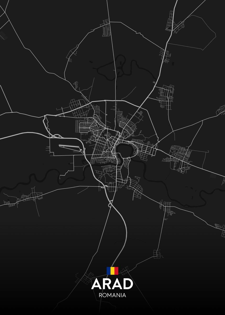 'Arad RO' Poster, picture, metal print, paint by IMR Designs | Displate