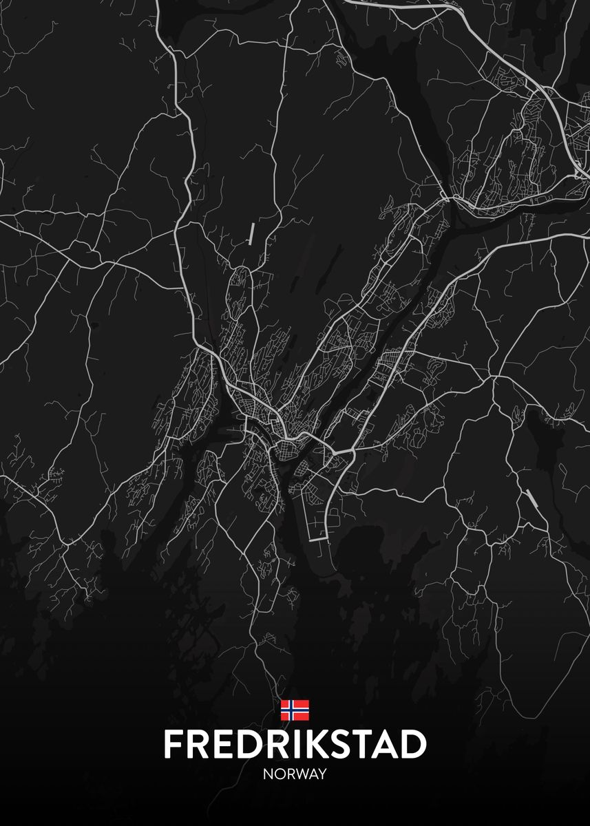 'Fredrikstad NO' Poster, picture, metal print, paint by IMR Designs ...