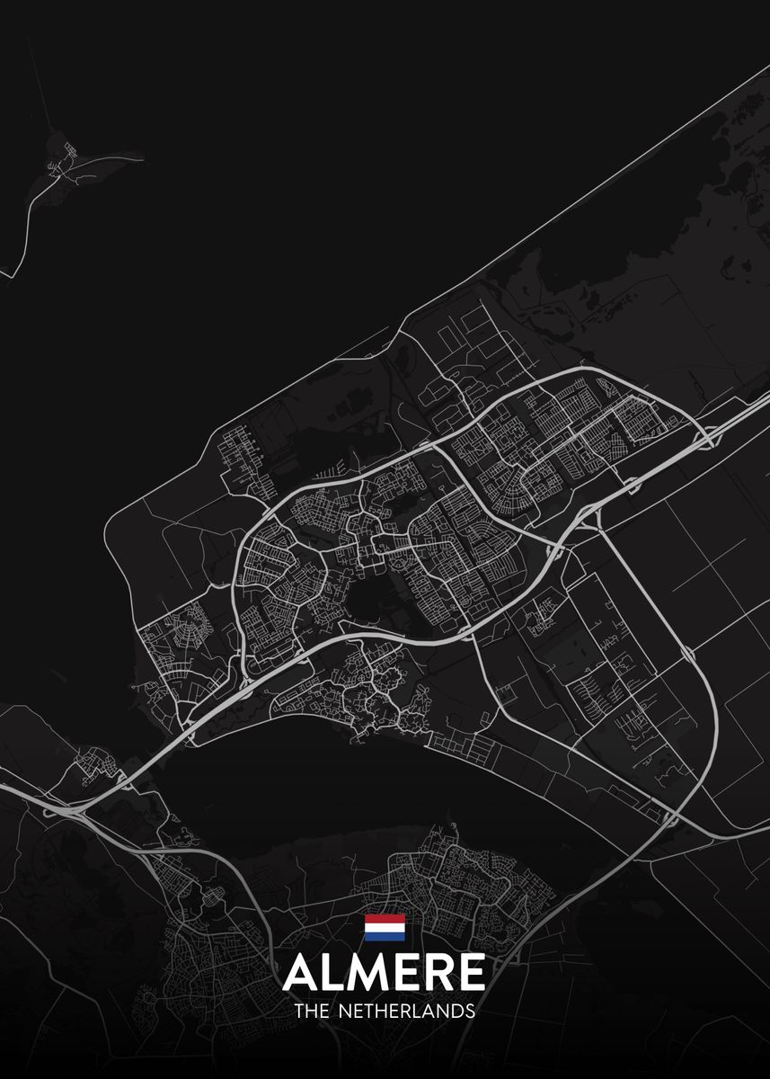 'Almere NL' Poster, picture, metal print, paint by IMR Designs | Displate