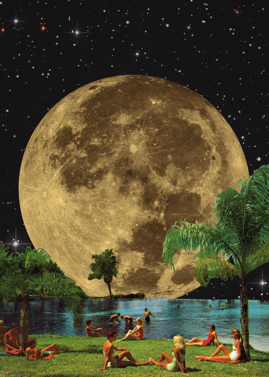 'Summer in the space' Poster, picture, metal print, paint by Collagesoul | Displate