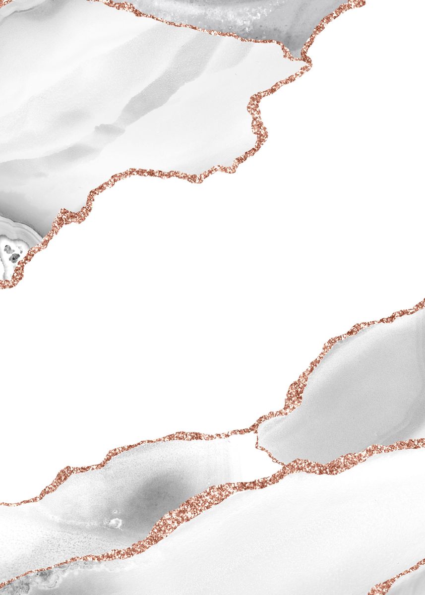 'White Rose Gold Agate 07' Poster, picture, metal print, paint by Aloke ...