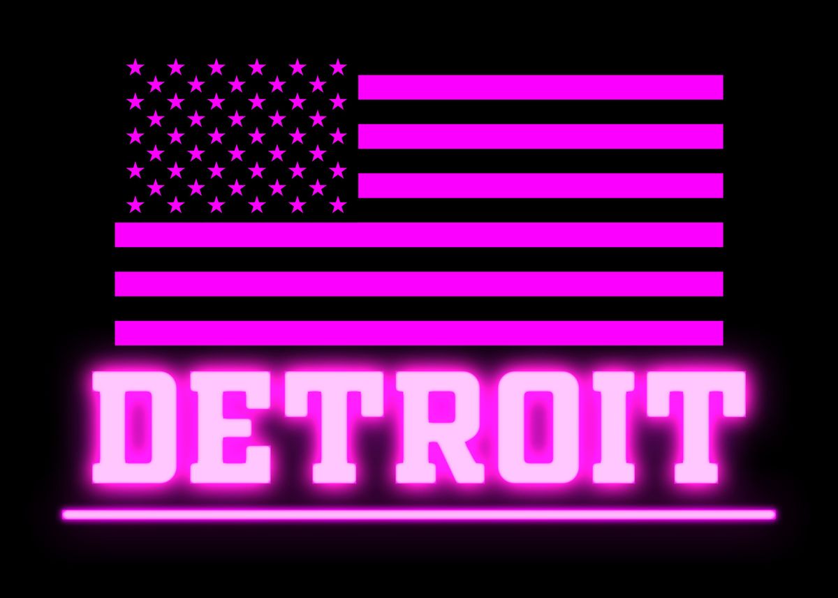 'DETROIT NEON USA' Poster by Atomic Chinook | Displate