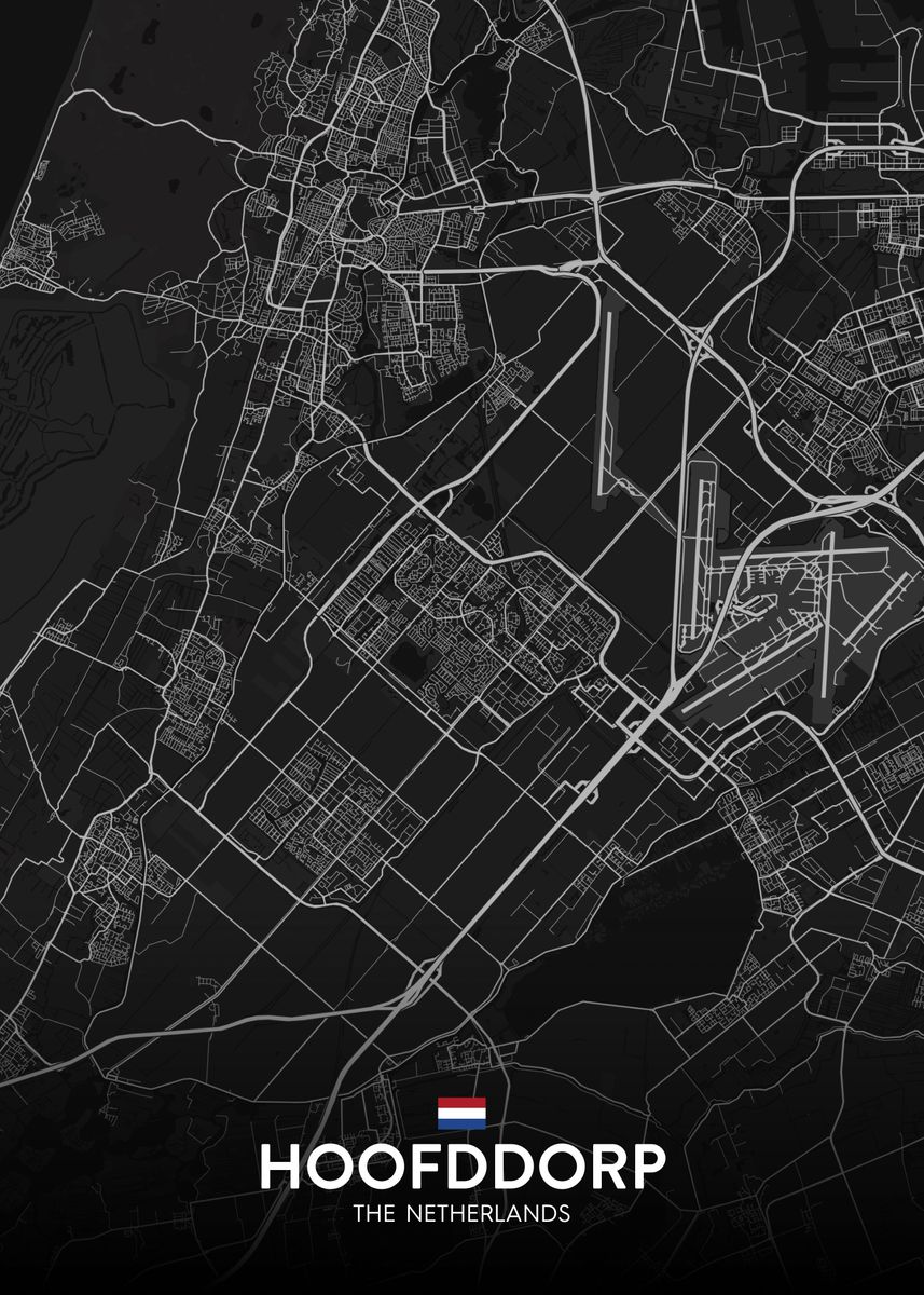 'Hoofddorp NL' Poster, picture, metal print, paint by IMR Designs ...