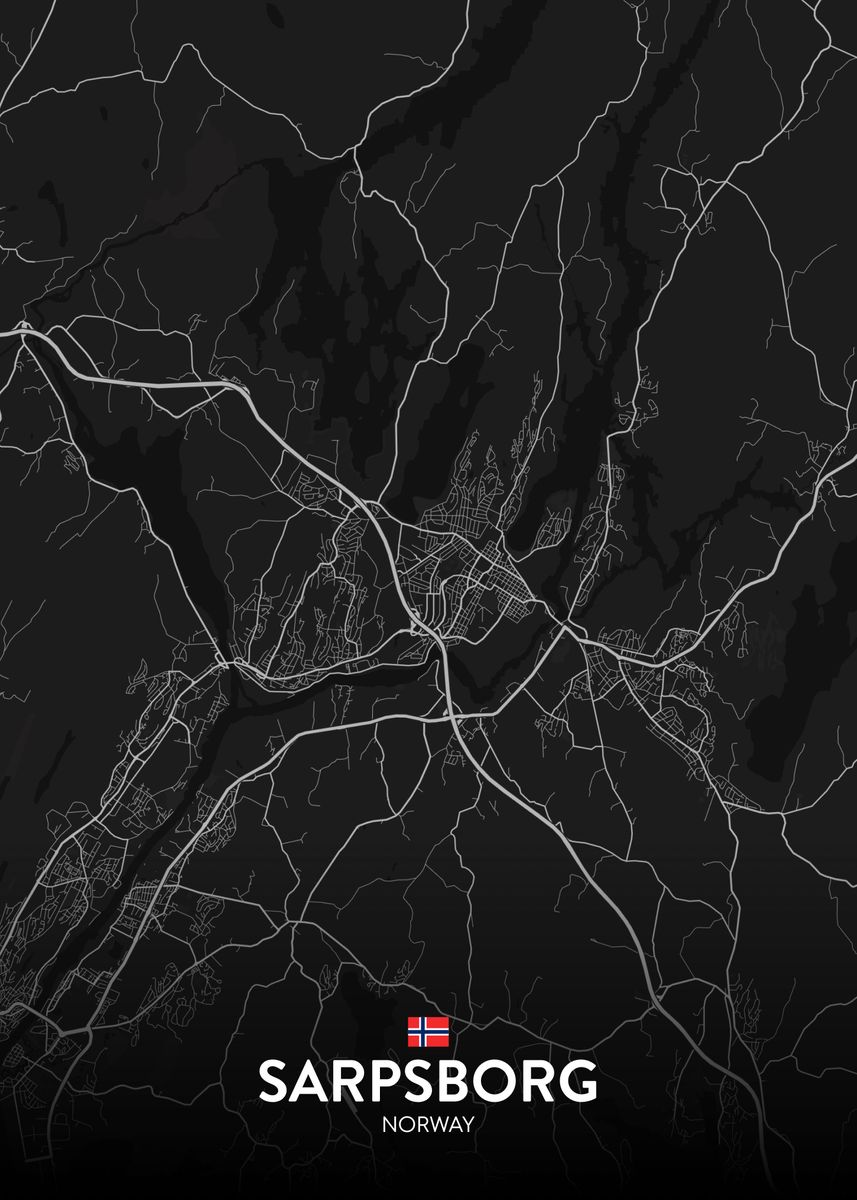 'Sarpsborg NO' Poster, picture, metal print, paint by IMR Designs ...