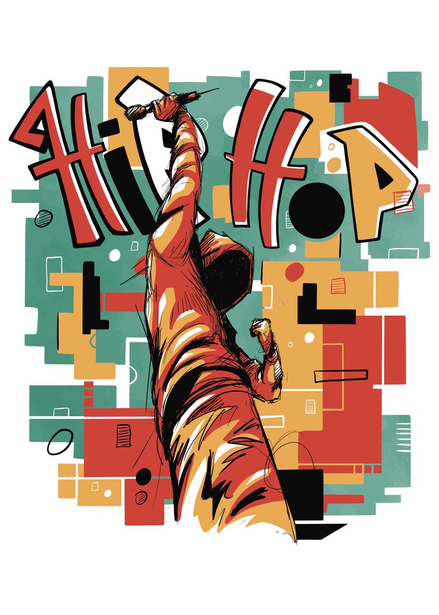 'Hip Hop Rapper' Poster, picture, metal print, paint by StonerPlates ...