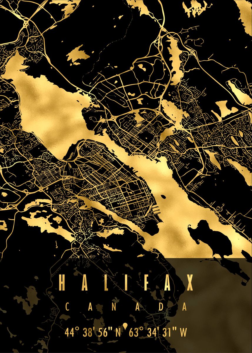 'HALIFAX MAP CANADA' Poster by Artistic Paradigms | Displate