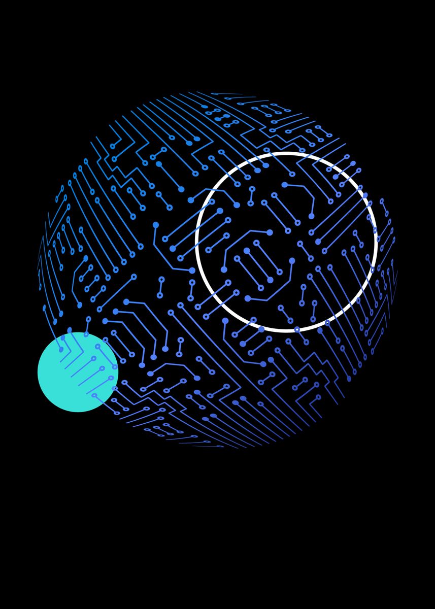 'Binary Sphere' Poster, picture, metal print, paint by Mooon | Displate