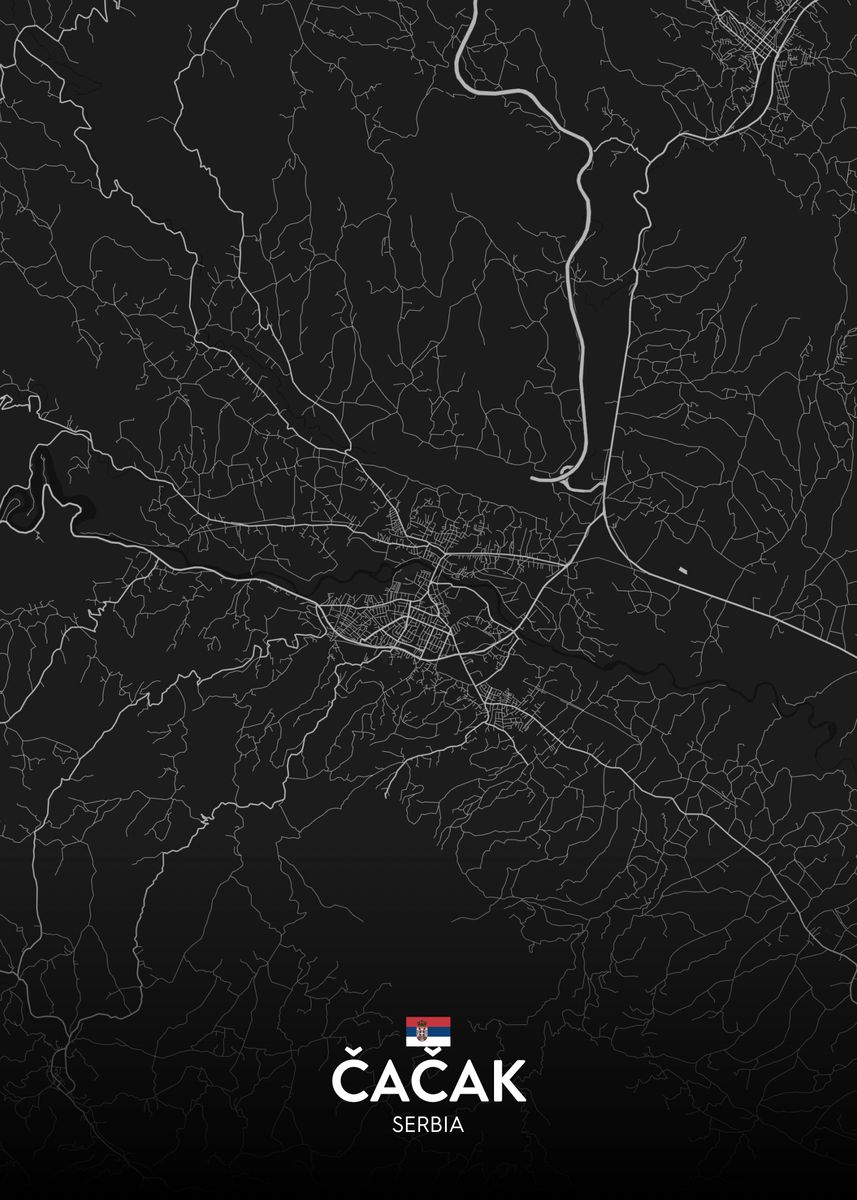 'Cacak RS' Poster, picture, metal print, paint by IMR Designs | Displate