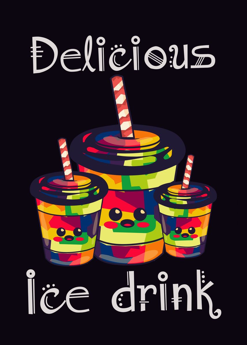 'food drink popart' Poster by Mshel Tyan | Displate