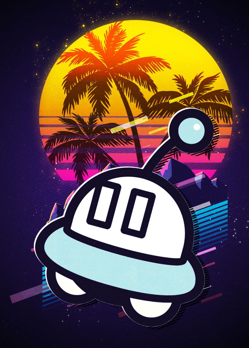 '80s Retro UFO' Poster by Retro Nice Picture | Displate