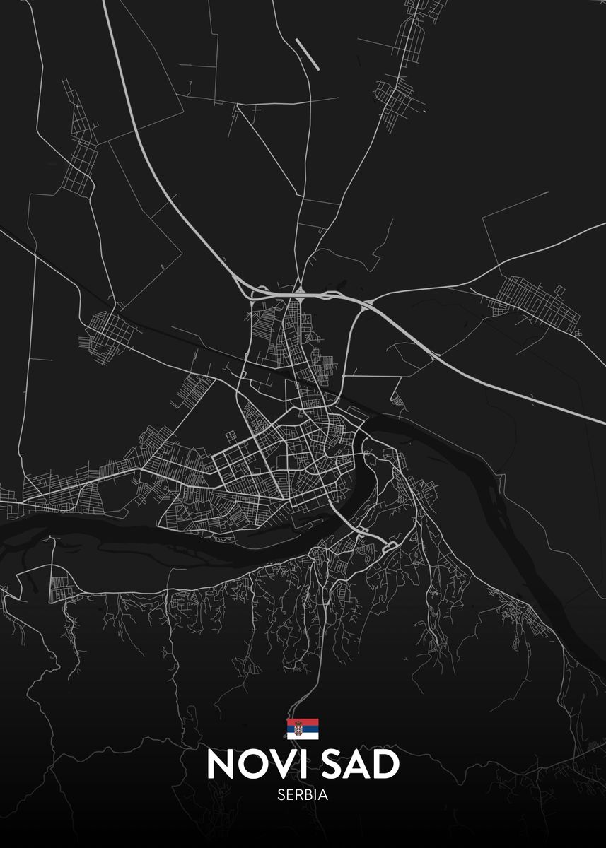'Novi Sad RS' Poster, picture, metal print, paint by IMR Designs | Displate