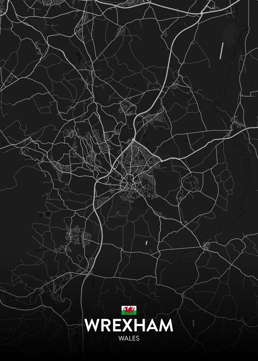 'Wrexham UK' Poster, picture, metal print, paint by IMR Designs | Displate