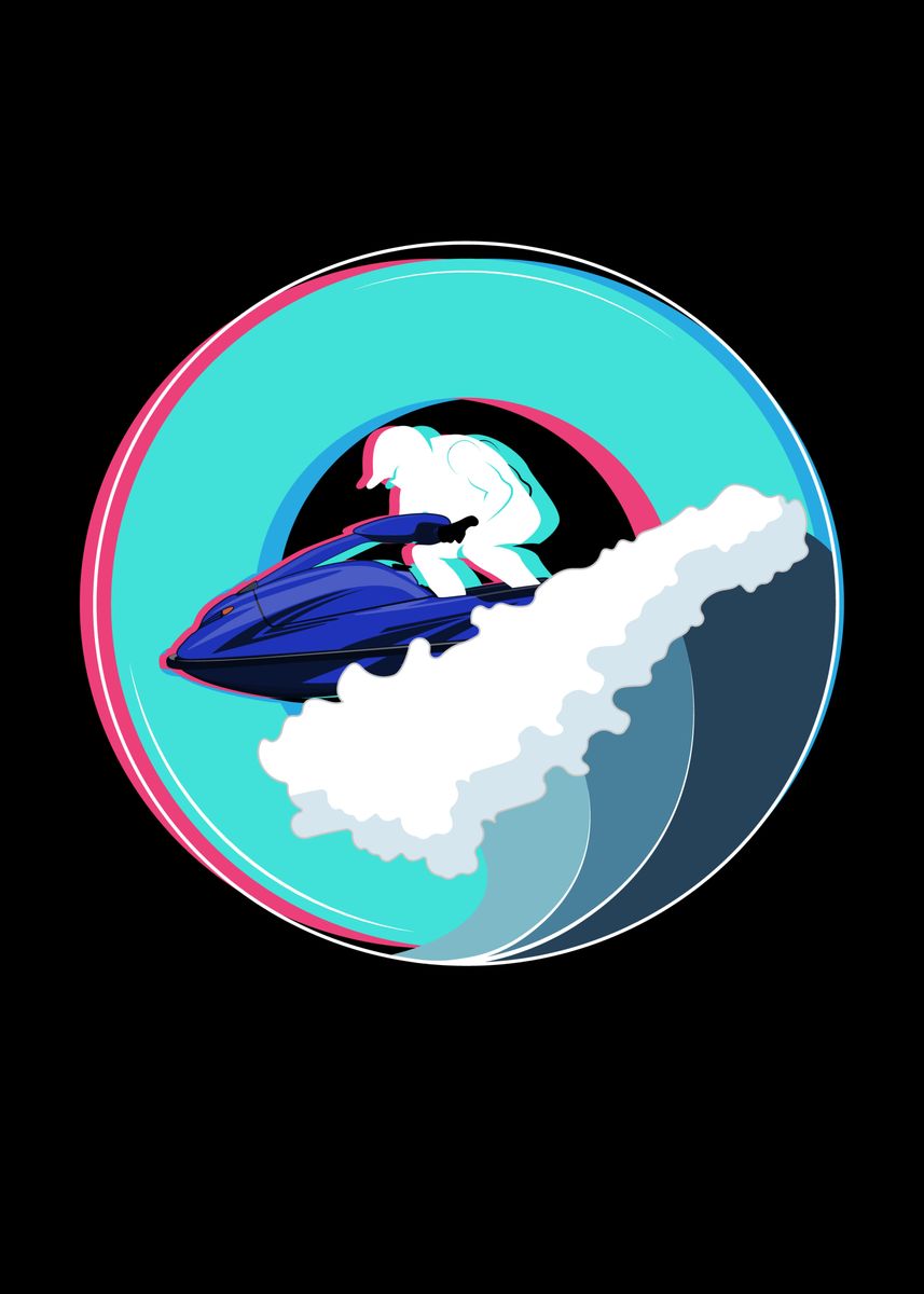 'Jet Ski Water Sports' Poster, picture, metal print, paint by Mooon ...