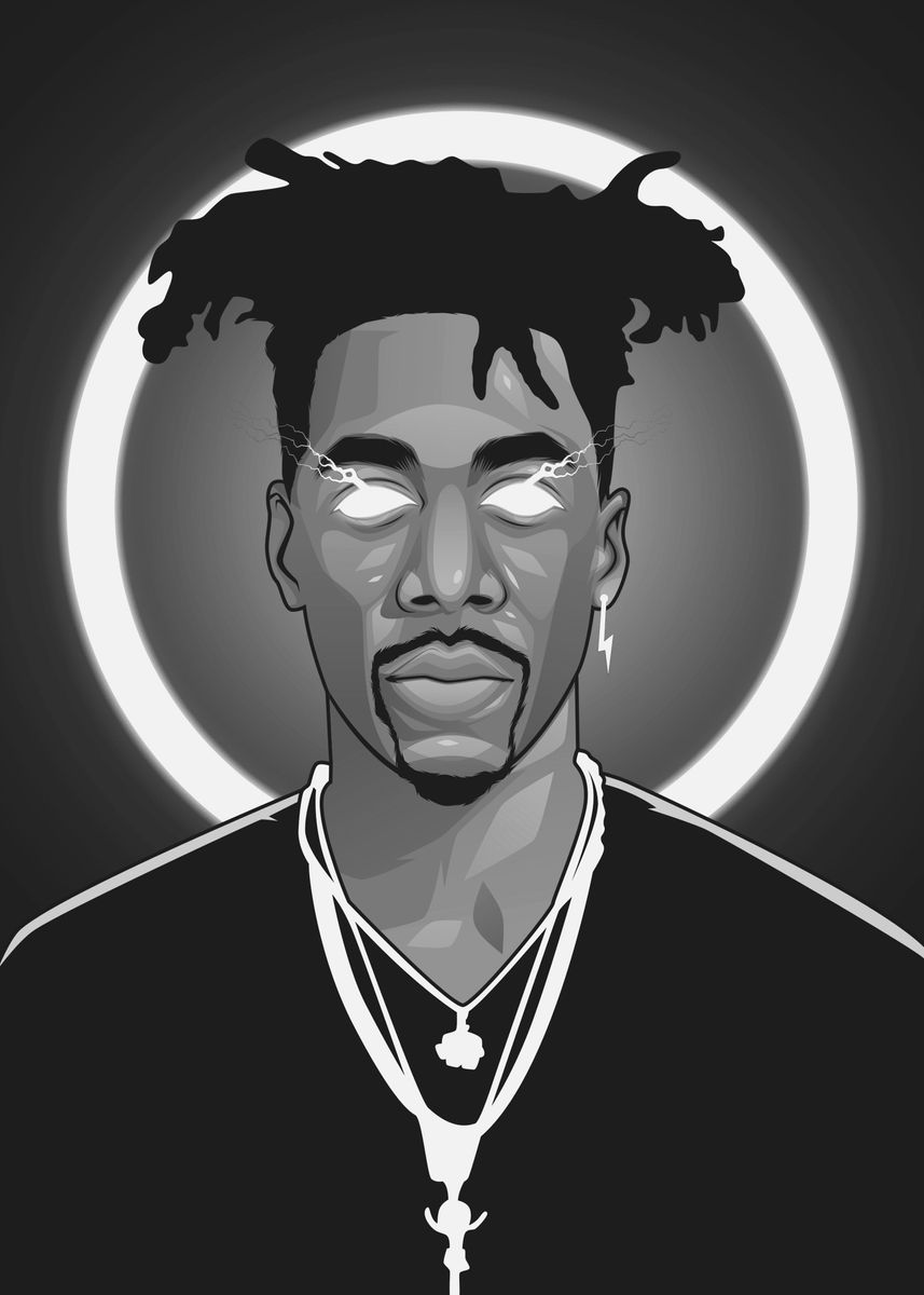 'Dax Rapper' Poster, picture, metal print, paint by Colorize Studio ...