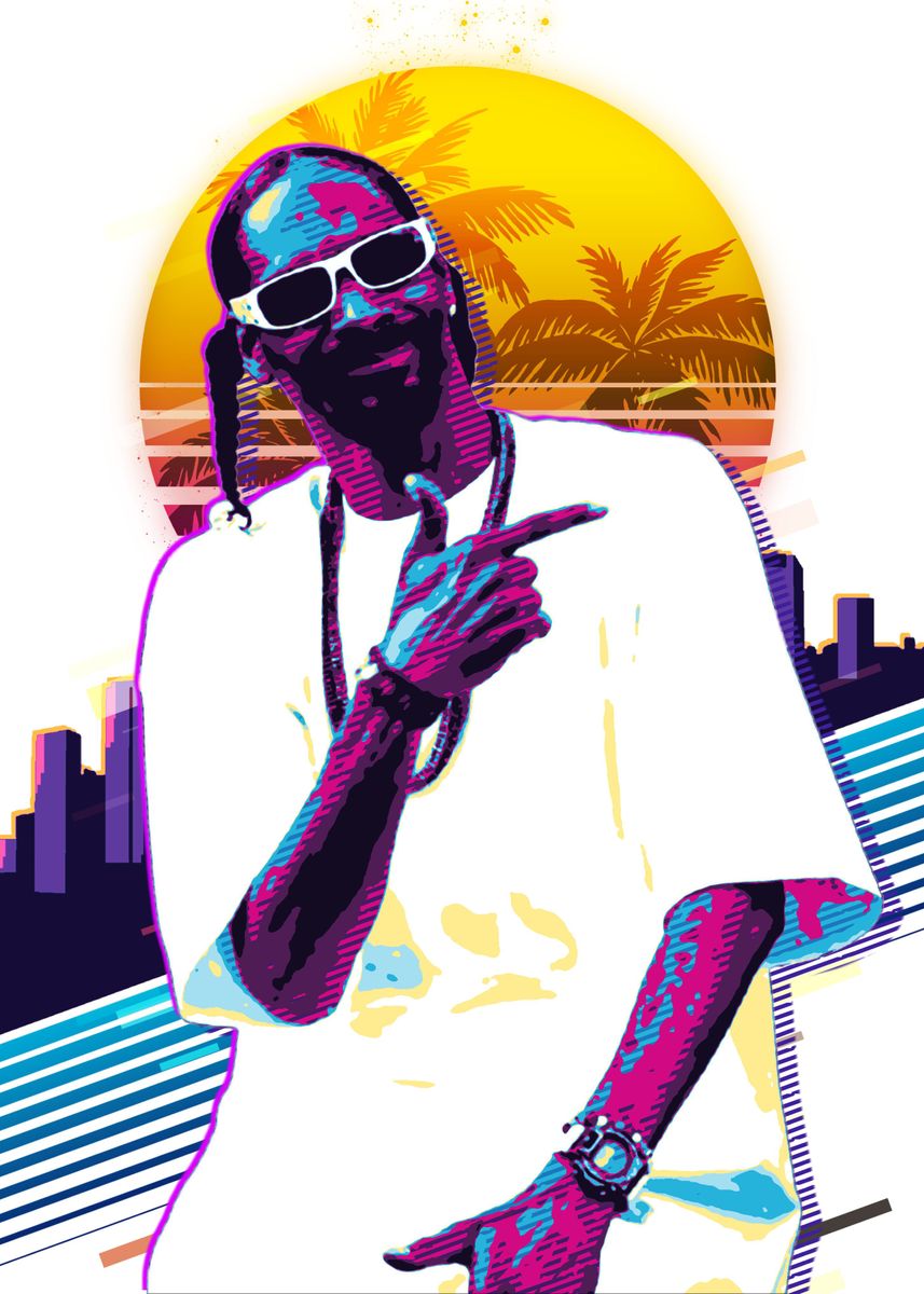 'snoop dogg retro 80s' Poster, picture, metal print, paint by Most ...