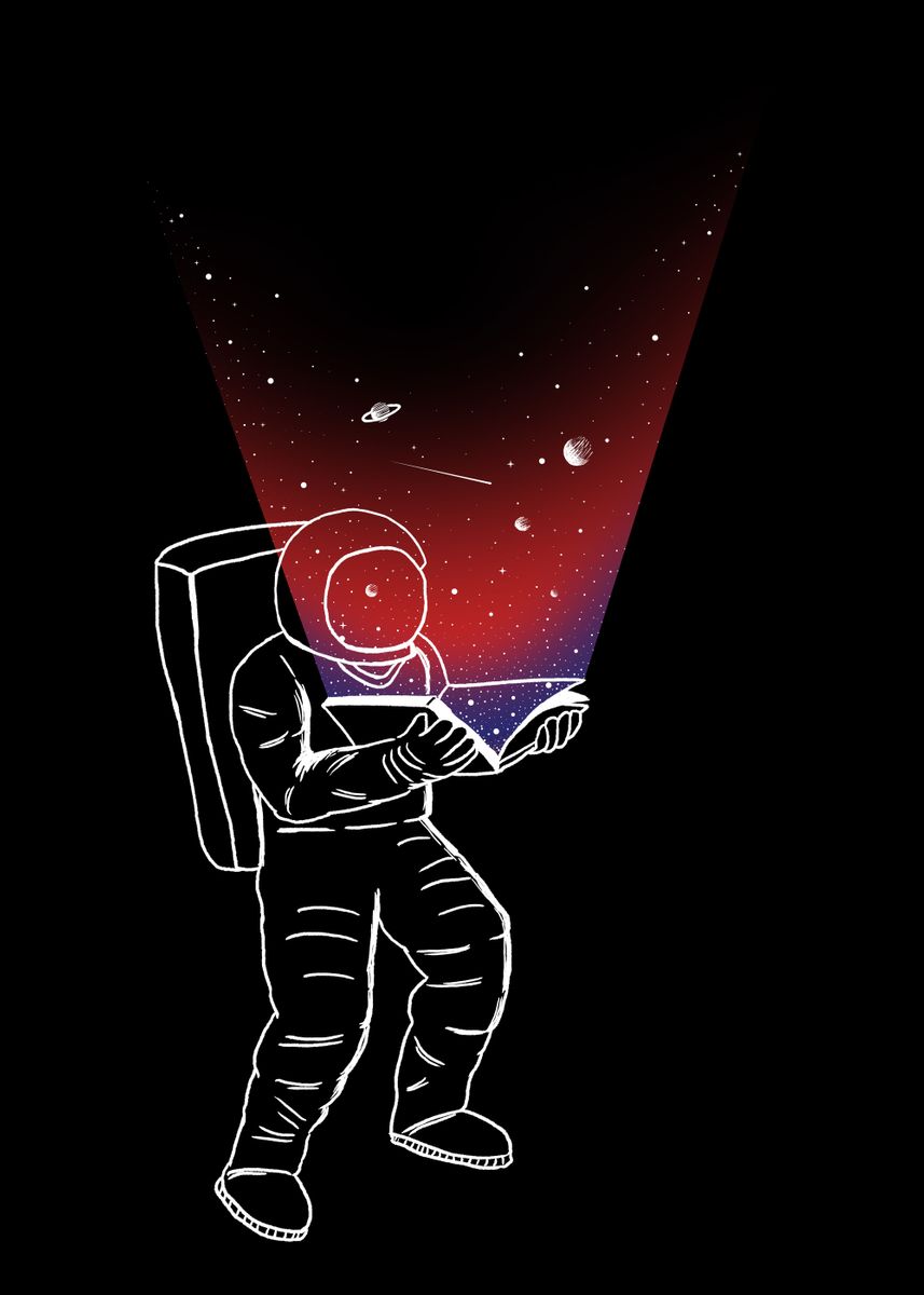 'Book Space' Poster, picture, metal print, paint by sachpica | Displate